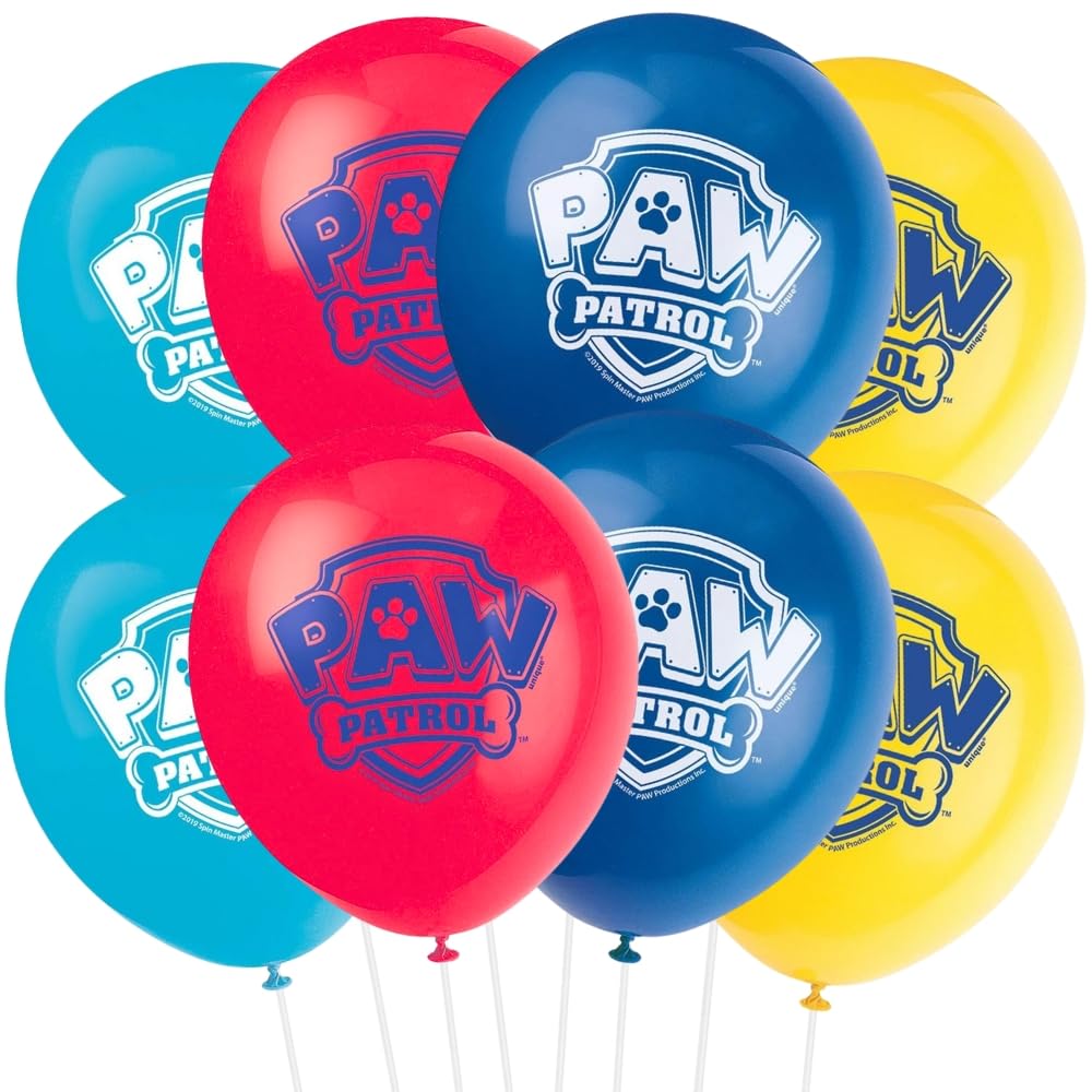 Paw Patrol Latex Balloons - 12" (Pack of 8) - Vibrant & Fun Assorted Colors Balloons, Perfect for Kids Parties & Celebrations