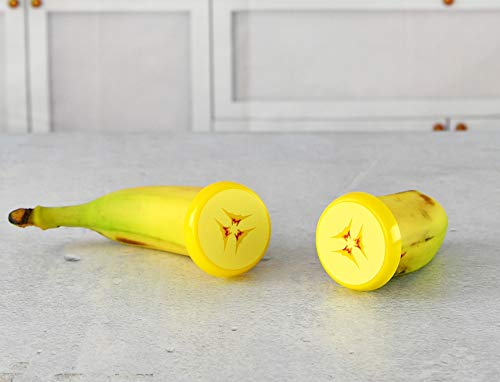 HOME-X Fresh Banana Cover, Reusable Produce Keeper, Banana End Caps, Set of 2-2β D x 1β H, Yellow