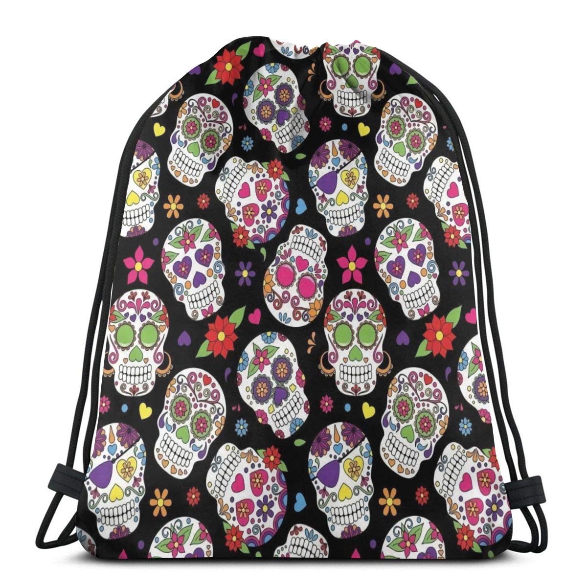Drawstring Backpack Dead Sugar Skull Bag Water Resistant Lightweight Gym Sackpack For Hiking Yoga Gym Swimming Travel Beach