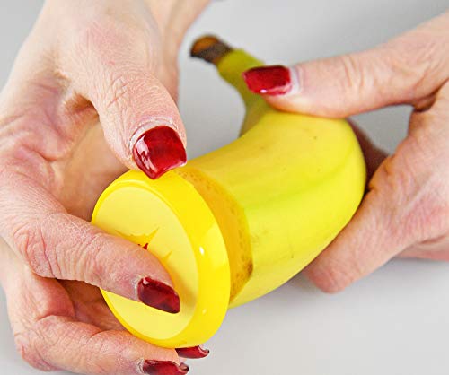 HOME-X Fresh Banana Cover, Reusable Produce Keeper, Banana End Caps, Set of 2-2β D x 1β H, Yellow
