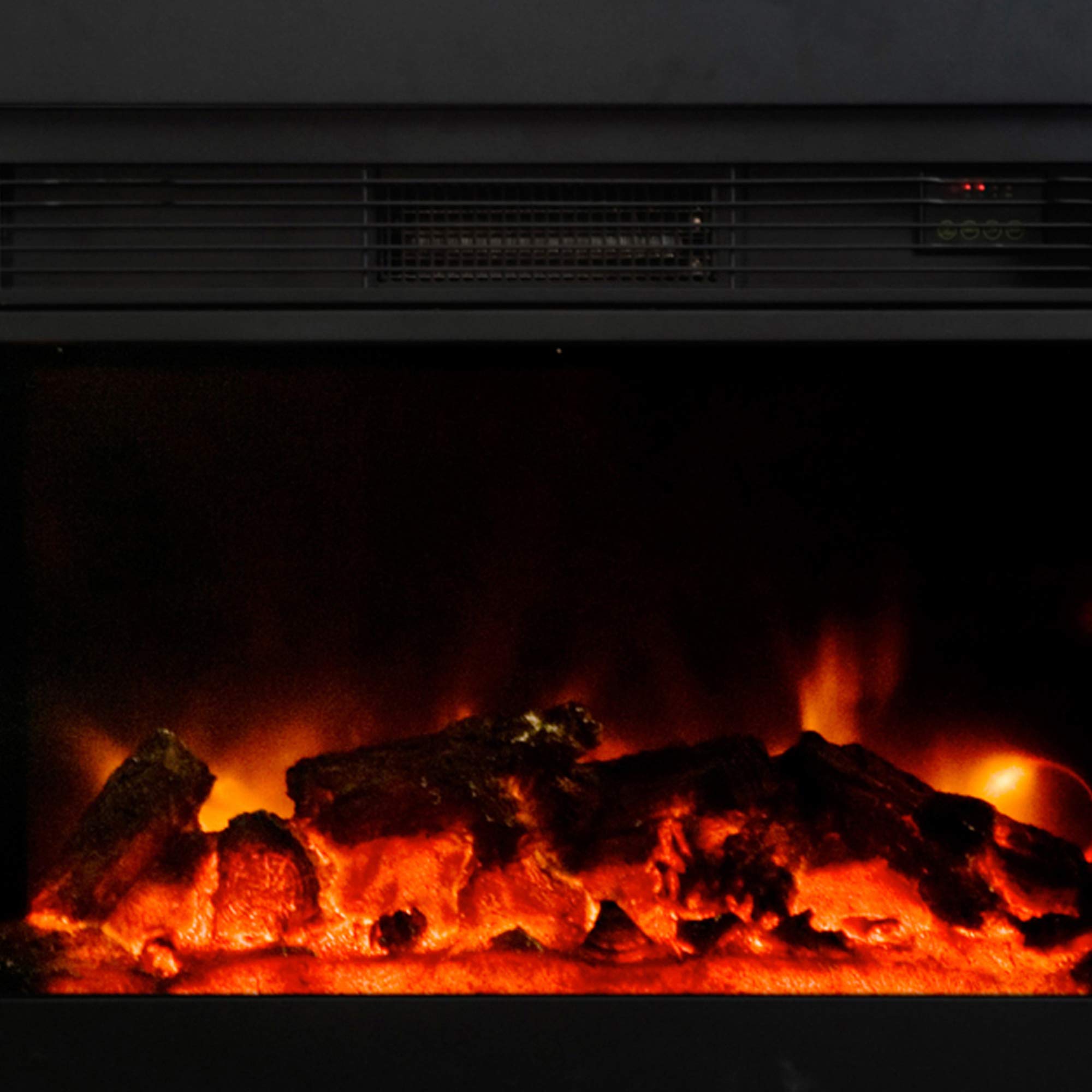 AA Warehousing FP Electric Fireplace Insert, Large, Black