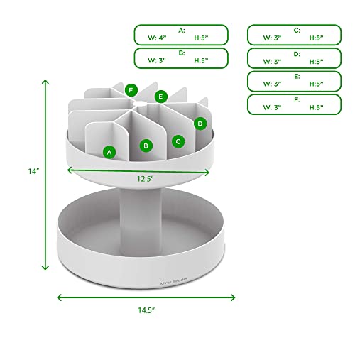 Mind Reader 2 Tier Lazy Susan Granola Bar and Snack Organizer,Home, Office, Breakroom, White