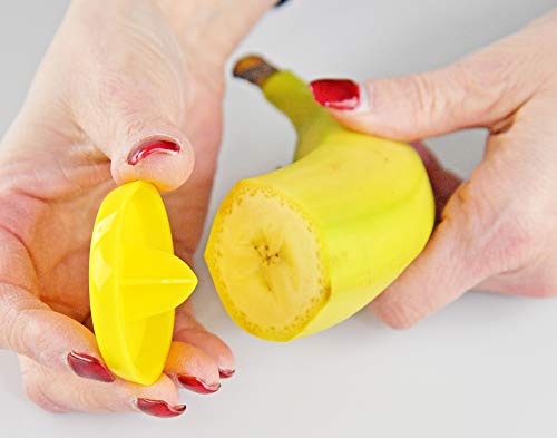 HOME-X Fresh Banana Cover, Reusable Produce Keeper, Banana End Caps, Set of 2-2β D x 1β H, Yellow
