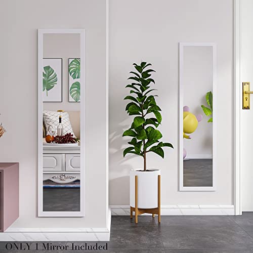 Beauty4U Full Length Mirror Wall Mounted, Full Body Mirror for Bedroom, Tall Dressing Mirror, Wall Mirror for Living Room, Dorm, Long Hanging Mirror,48" X 12"