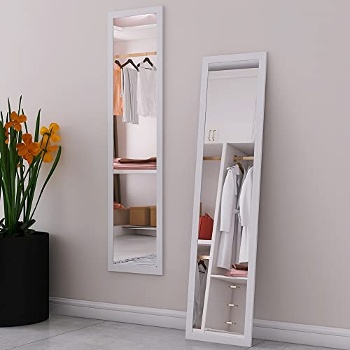 Beauty4U Full Length Mirror Wall Mounted, Full Body Mirror for Bedroom, Tall Dressing Mirror, Wall Mirror for Living Room, Dorm, Long Hanging Mirror,48" X 12"