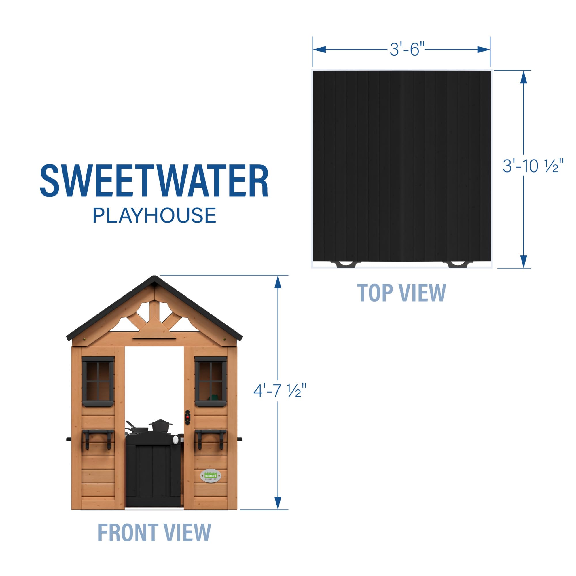 Backyard Discovery Sweetwater All Cedar Wooden Playhouse, Light Brown