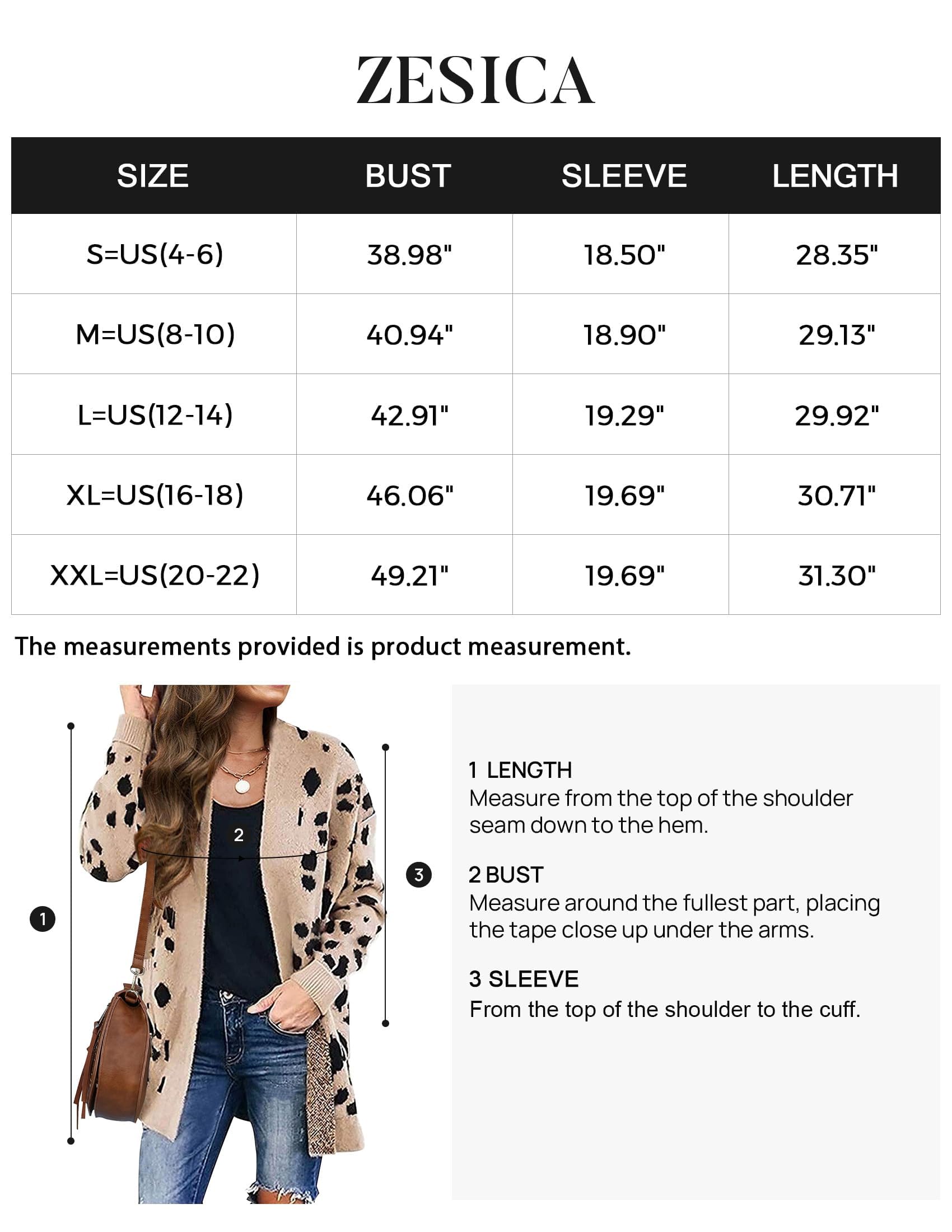 ZESICA Women's Fall Winter Long Sleeves Open Front Leopard Print Knitted Sweater Cardigan Coat Outwear,A Beige,Medium
