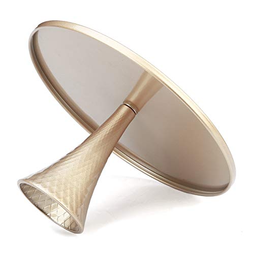 Hotity Set of 2 Round Cake Stands Modern Design Dessert Display Cake Stand Cupcake Stands for Party Celebration Baby Shower, Light Gold