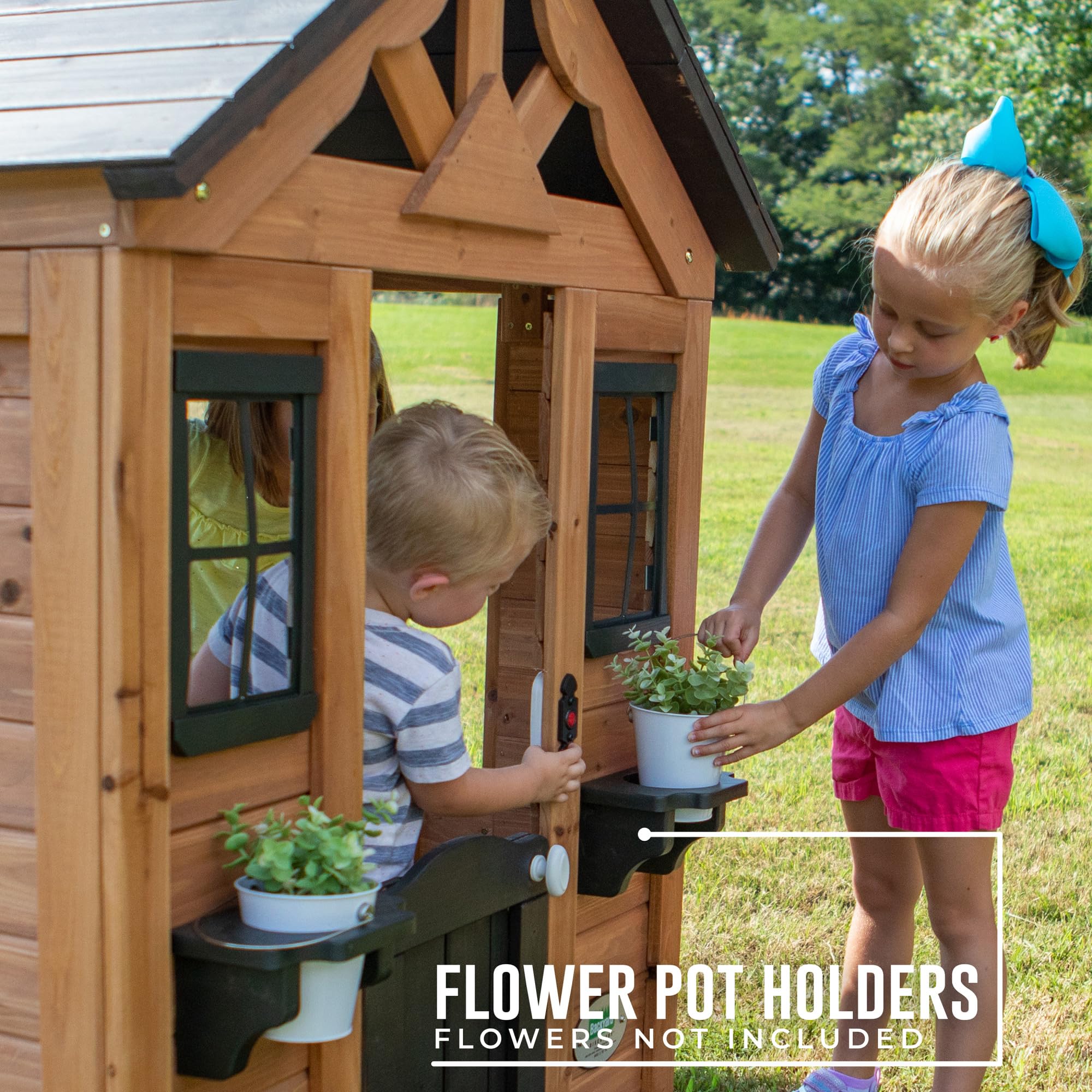 Backyard Discovery Sweetwater All Cedar Wooden Playhouse, Light Brown