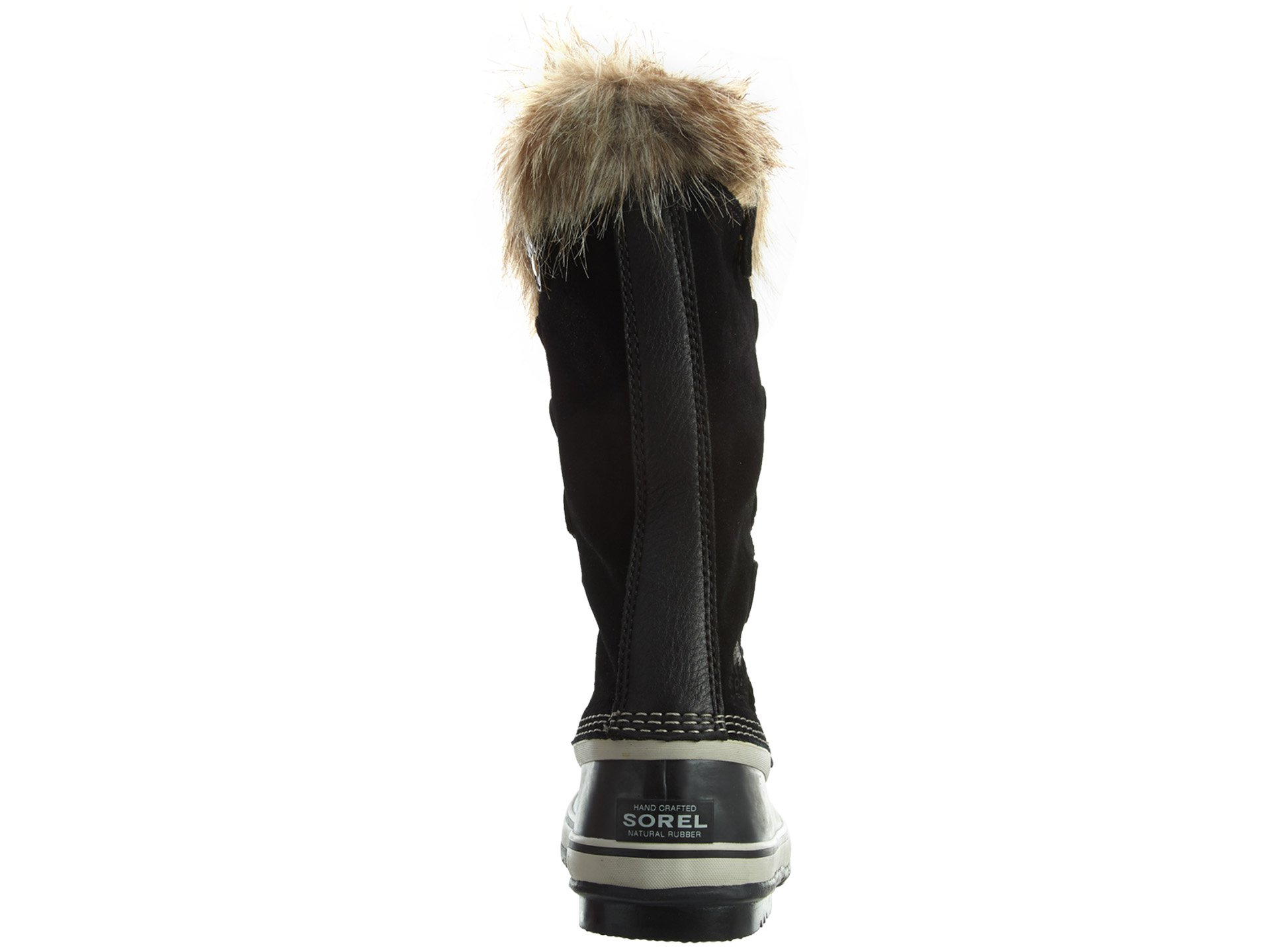 Womens Sorel Joan of Arctic Faux Fur Cuff Warm Winter Waterproof Boots - Black/Quarry - 10