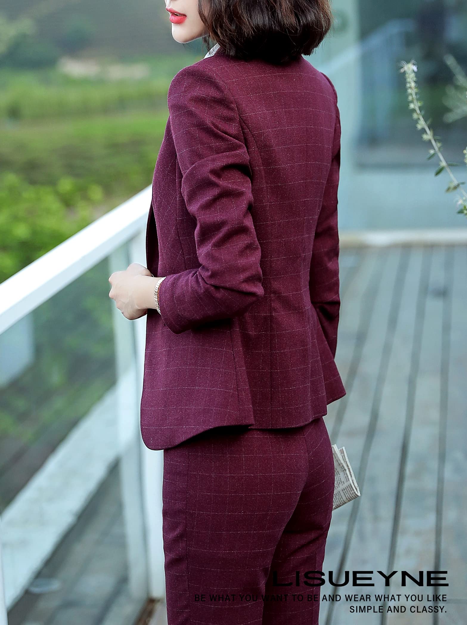 LISUEYNE Women's Three Pieces Office Lady Stripe Blazer Business Suit Set Women Suits Work Skirt/Pant,Vest Jacket