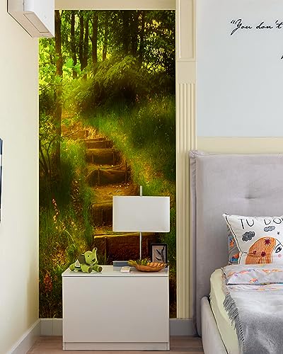 Door Mural - FLFK 3D Door Sticker Peel and Stick, Removable Self-Adhesive Scenic Door Wallpaper for Home Decor, 30.3 "W x 78.7 "L, Set of 2 Sheets