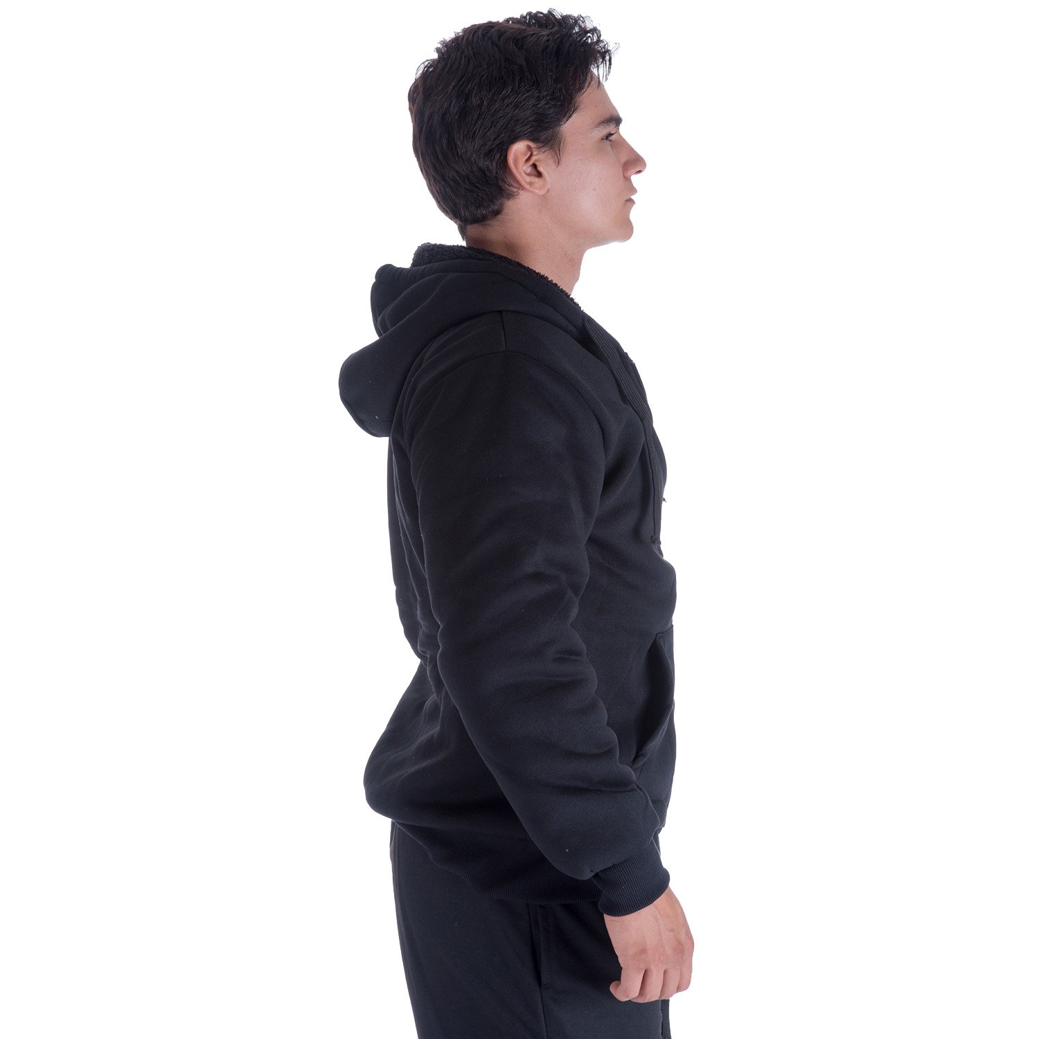 Gary Com Heavyweight Hoodies for Men, 1.8 lbs Sherpa Lined Fleece Full Zip Plus Size Sweatshirt Jackets Outwear (Black, M)