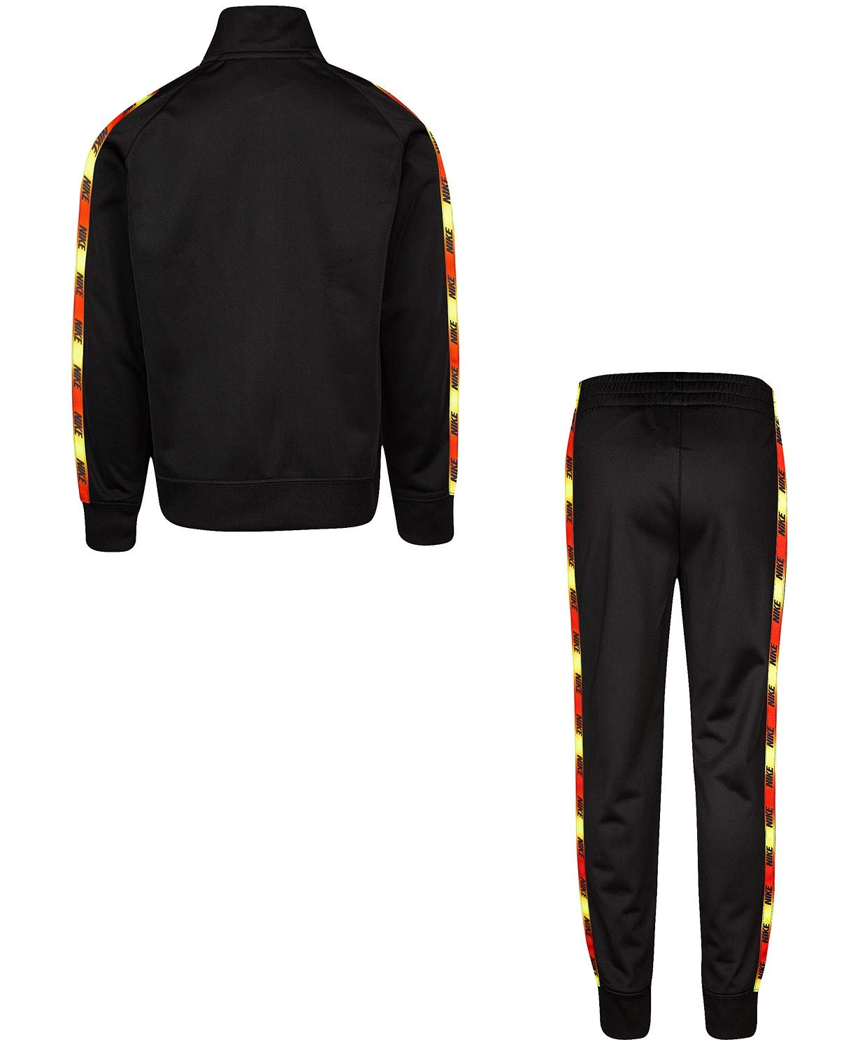 Nike Boy`s Full Zip Jacket And Pants Tracksuit 2 Piece Set (Black(86F278-023)/Yellow, 4 Years)