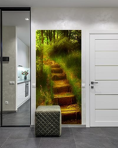 Door Mural - FLFK 3D Door Sticker Peel and Stick, Removable Self-Adhesive Scenic Door Wallpaper for Home Decor, 30.3 "W x 78.7 "L, Set of 2 Sheets