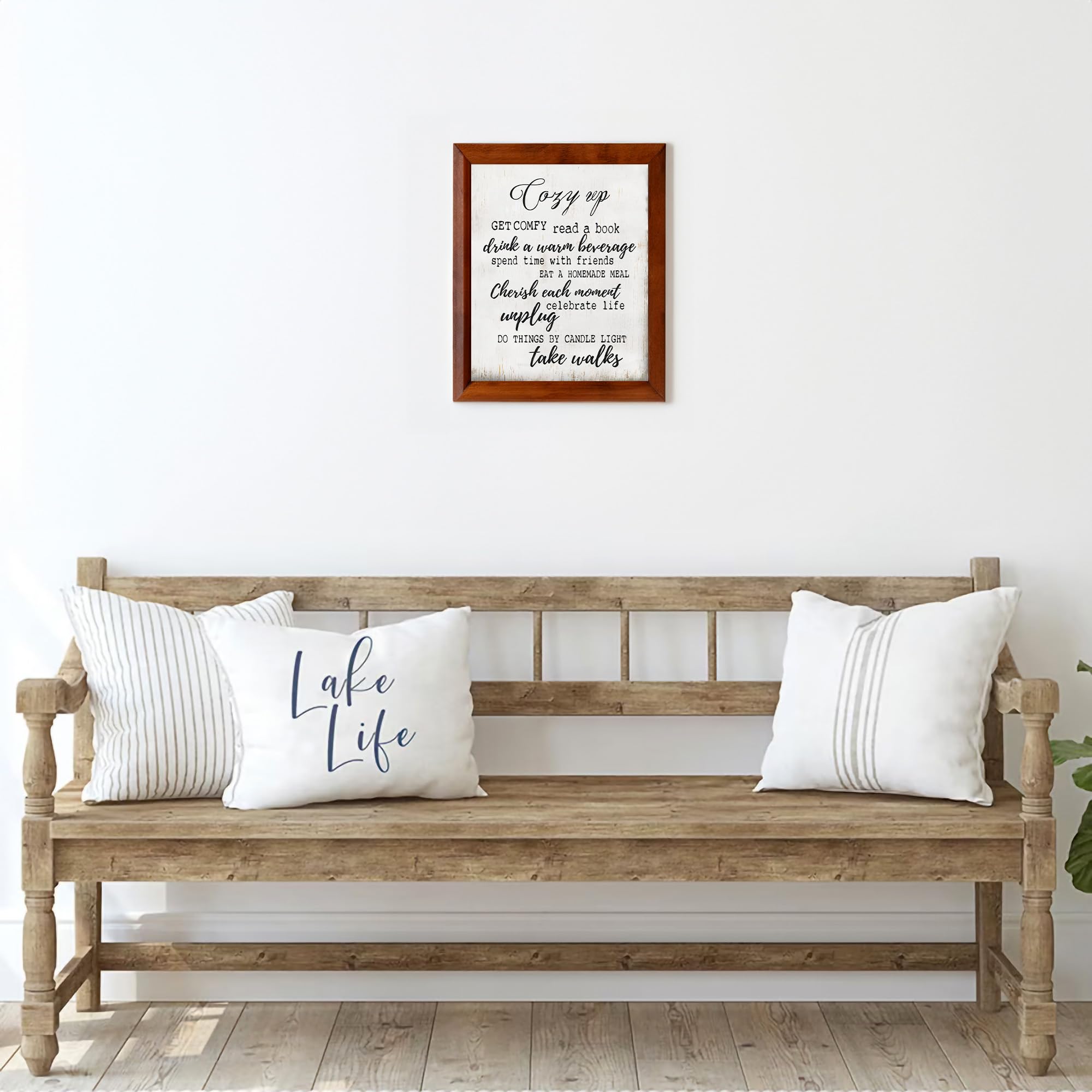 Cozy Up - Beach Wall Art, This Rustic Typography Ocean Wall Decor Sign Print is Ideal Decoration for Beach & Lake House, Cabin, Lodge Decor & Great Reminders to Relax & Celebrate Life! Unframed - 8X10