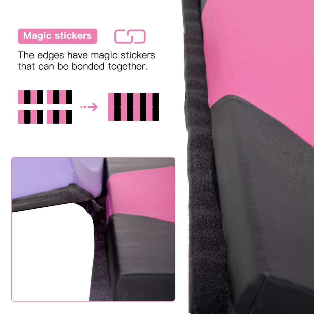 Tumbling Mats Gymnastics Tumbling Mats Foldable Foldable Yoga Mat Thick PU Leather Exercise Mat With Carrying Handles for home Workout outdoor Gymnastics Yoga Pilates