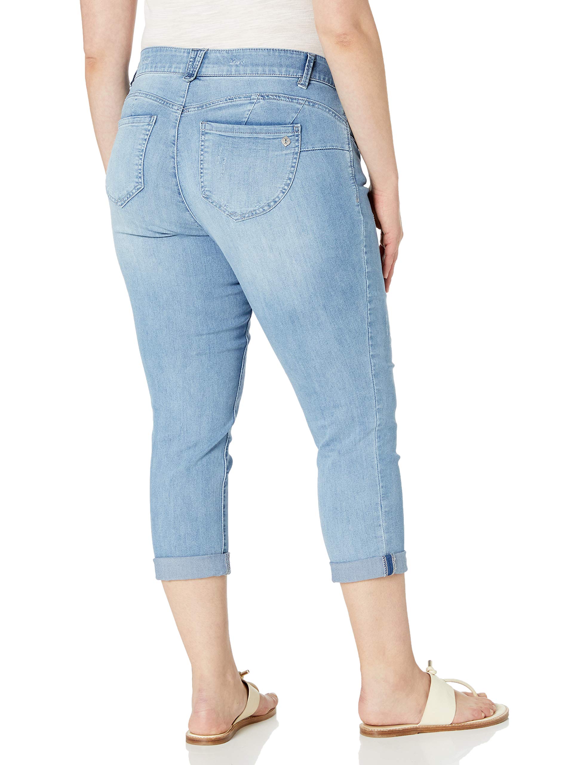 Democracy womens Denim Crop, "Ab"solution Crop Jeans, Light Blue, 14 US