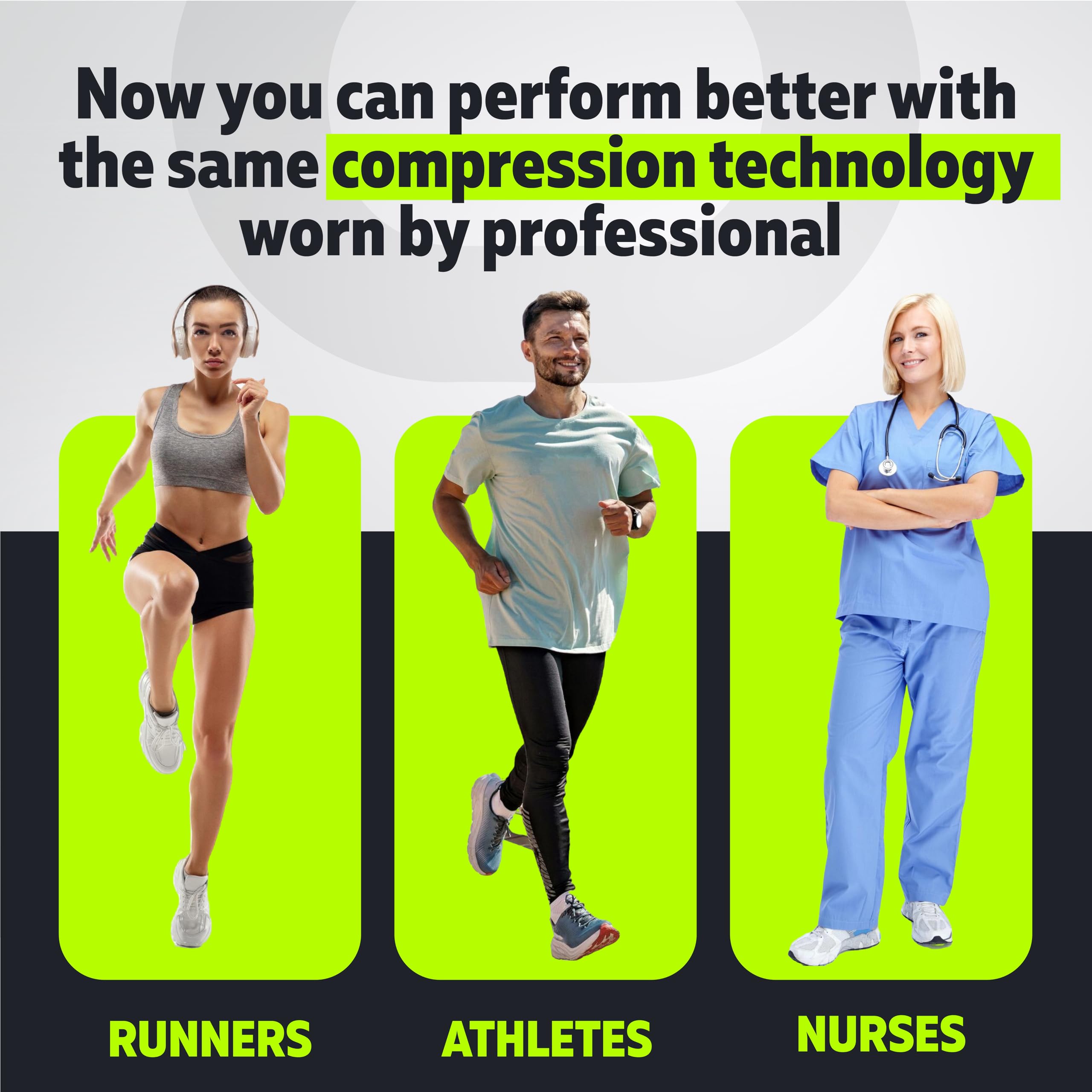Crucial Compression Socks for Men & Women (20-30mmHg) - Best Graduated Stockings for Running, Athletic, Travel, Pregnancy, Maternity, Nurses, Medical, Shin Splints, Support, Circulation & Recovery