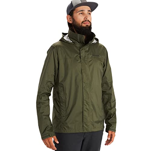 MARMOT Men's Precip Eco Jacket | Lightweight, Waterproof Jacket for Men, Ideal for Hiking, Jogging, and Camping, 100% Recycled, Nori, Large