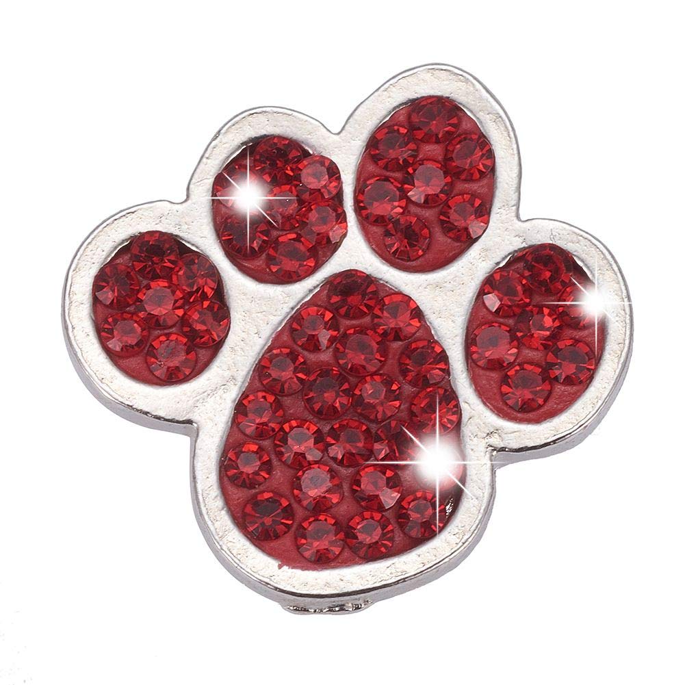 AuMoHall 4 Pack Crystal Paw Tire Valve Caps Bling Handmade Rhinestone Tire Valve Dust Caps Tire Rim Valve Stem Caps, Red