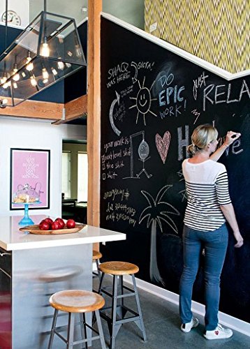 MMFB Black Board Sticker Dry Erase, Chalkboard Wallpaper Stick and Peel Adhesive Roll with 15 Chalks for Wall, Tables, Schools, Home(17.8" X 108", 3 Pack)