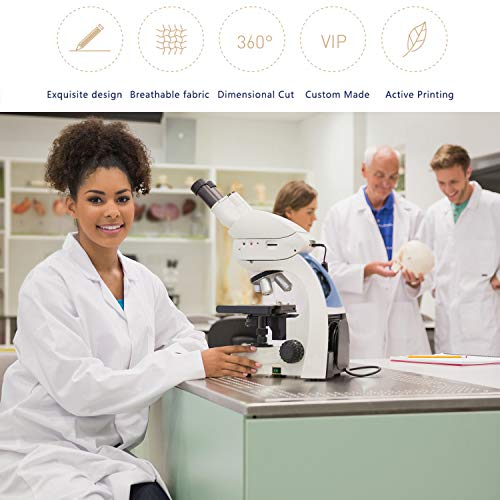 TALVANIA Lab Coat Men Women White Long Sleeve Unisex Lab Coats Cotton Laboratory Coats