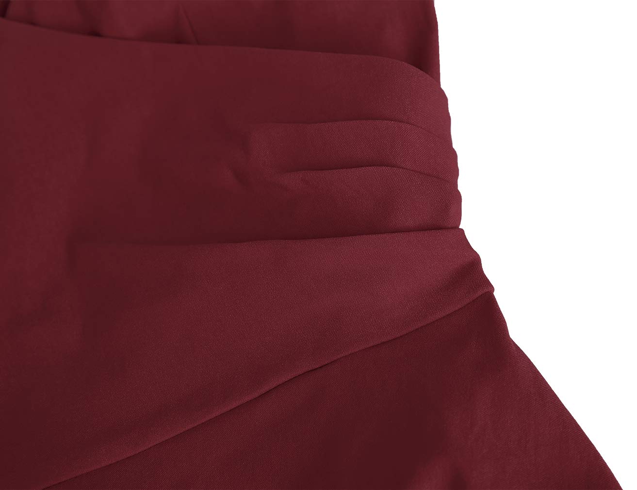MUXXN Ladies Solid Color Sweetheart Neckline High Stretch Casual Pencil Dress (Merlot XL)