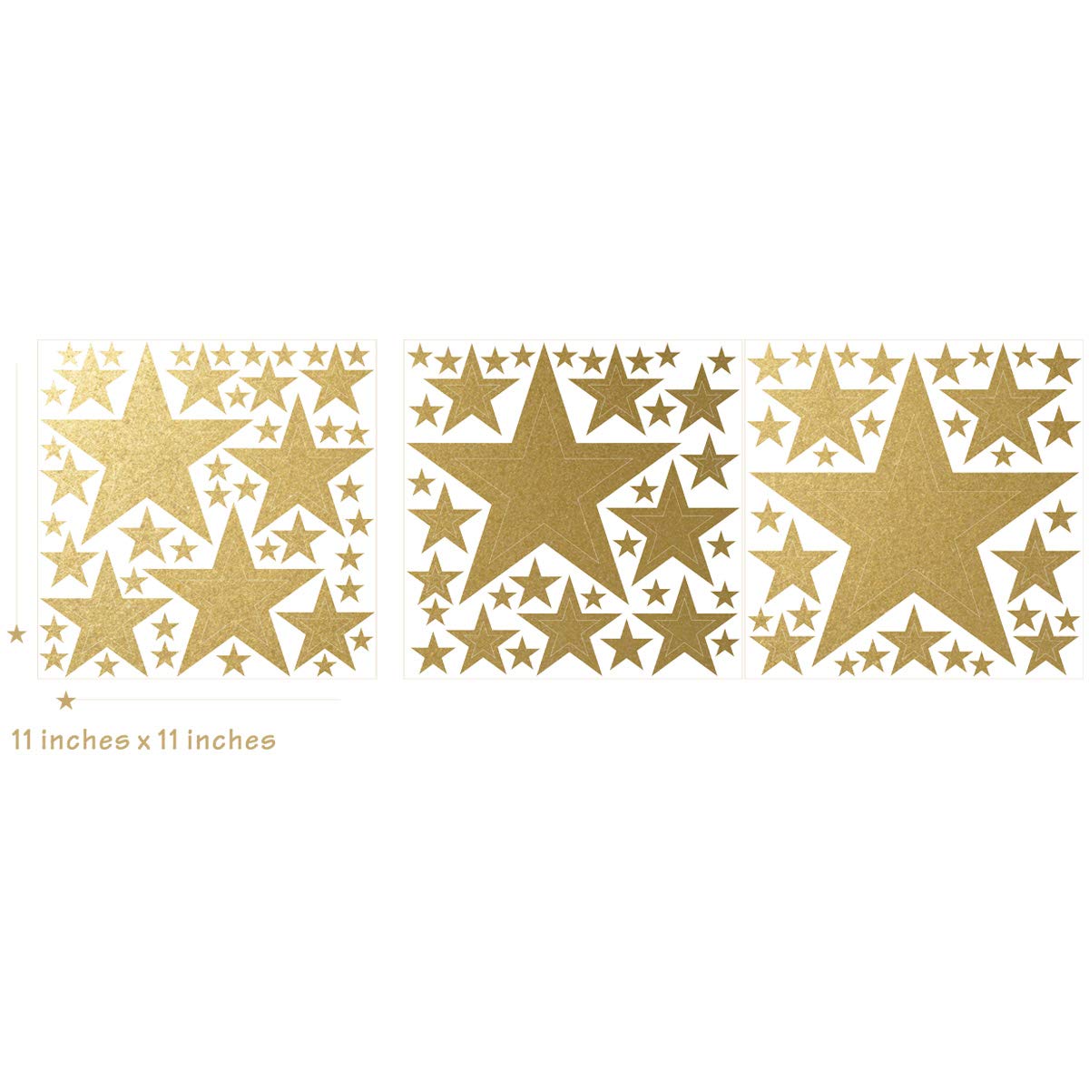 Mozamy Creative Star Wall Decals (146 Count) Gold Star Wall Decal Bedroom Wall Decals Star Wall Stickers Removable Peel and Stick Wall Decals, Vintage Gold