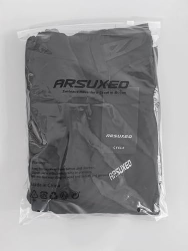 ARSUXEO Men's Loose Fit Cycling Shorts Mountain Bike Shorts Water Ressistant 1903 Black Size Large