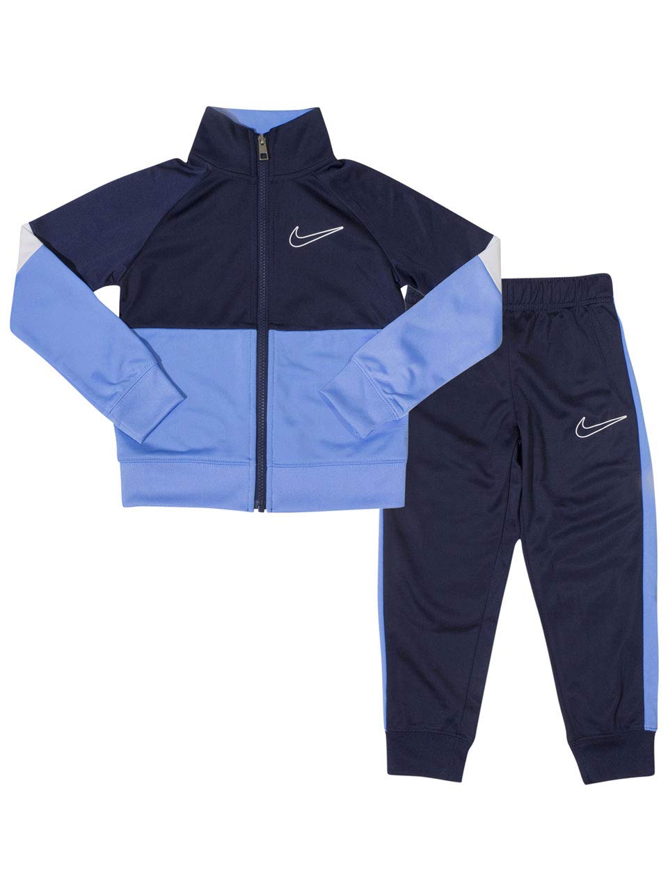 Nike Kids Boy's Color Block Zip Jacket/Joggers Track Set (Little Kids) Midnight Navy 7 Little Kids