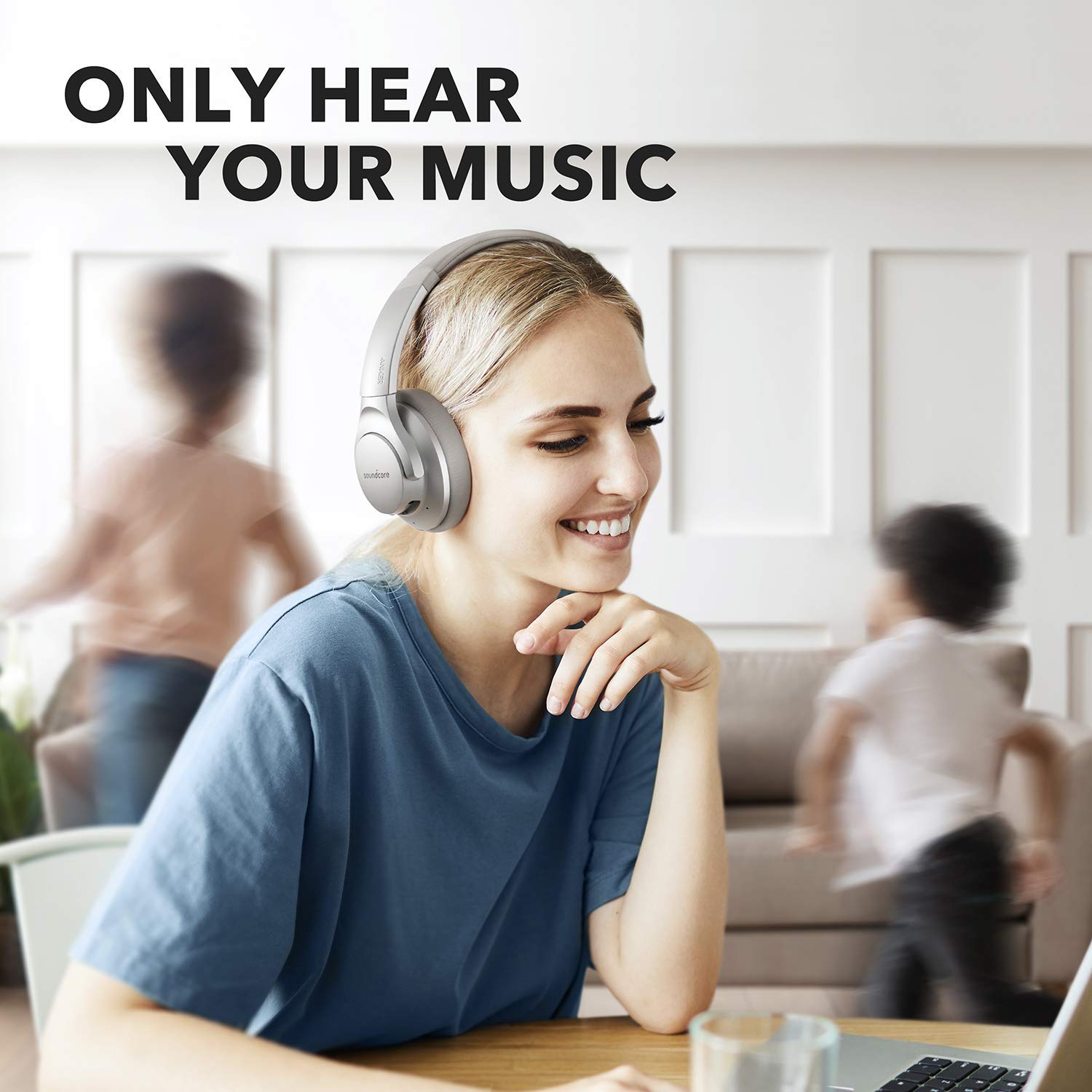Soundcore Anker Life Q20 Hybrid Active Noise Cancelling Headphones, Wireless Over Ear Bluetooth Headphones with 40H Playtime, Hi-Res Audio, Deep Bass, Memory Foam Ear Cups and Headband (Renewed)
