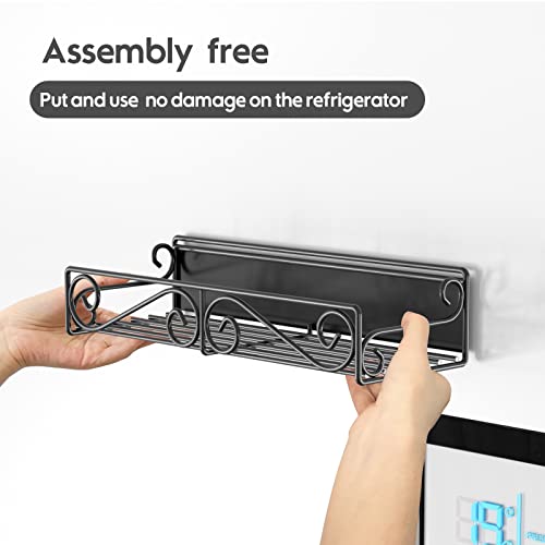 Ceayell Magnetic Spice Rack Shelf Storage Organizer for Refrigerator, Microwave Oven, Magnetical Fridge Shelf from