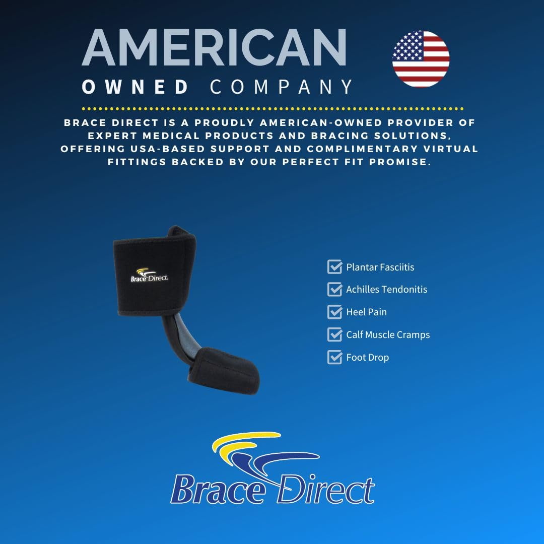 Brace Direct Dorsal Adjustable Night Sleeping Splint - for Plantar Fasciitis Relief, Arch Support, Heel Foot Pain, Tendonitis, Drop Foot