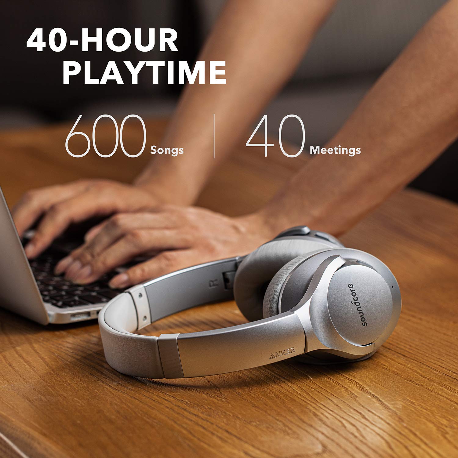 Soundcore Anker Life Q20 Hybrid Active Noise Cancelling Headphones, Wireless Over Ear Bluetooth Headphones with 40H Playtime, Hi-Res Audio, Deep Bass, Memory Foam Ear Cups and Headband (Renewed)