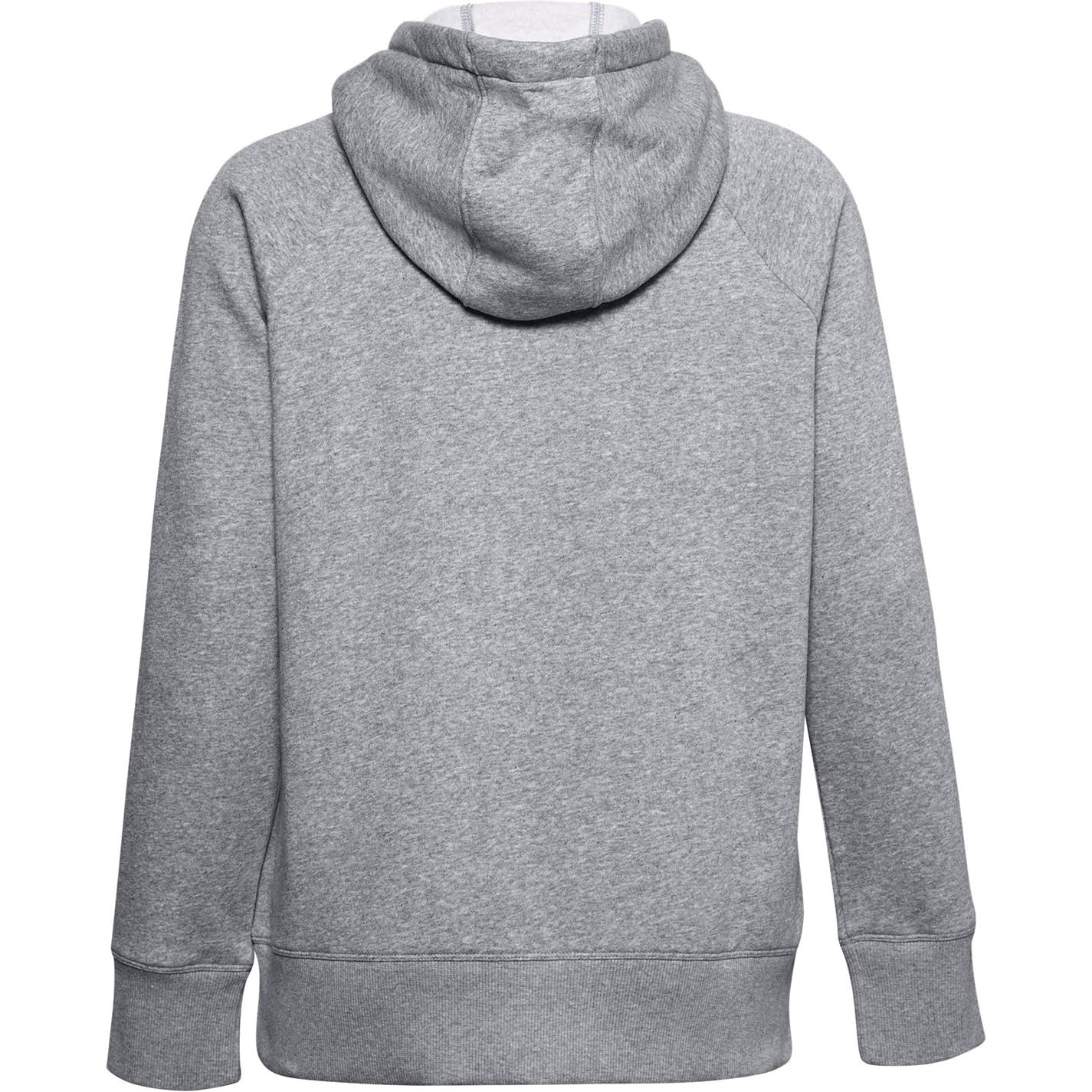 Under Armour Womens Rival Fleece Logo Hoodie , Steel Medium Heather (035)/Black , X-Large