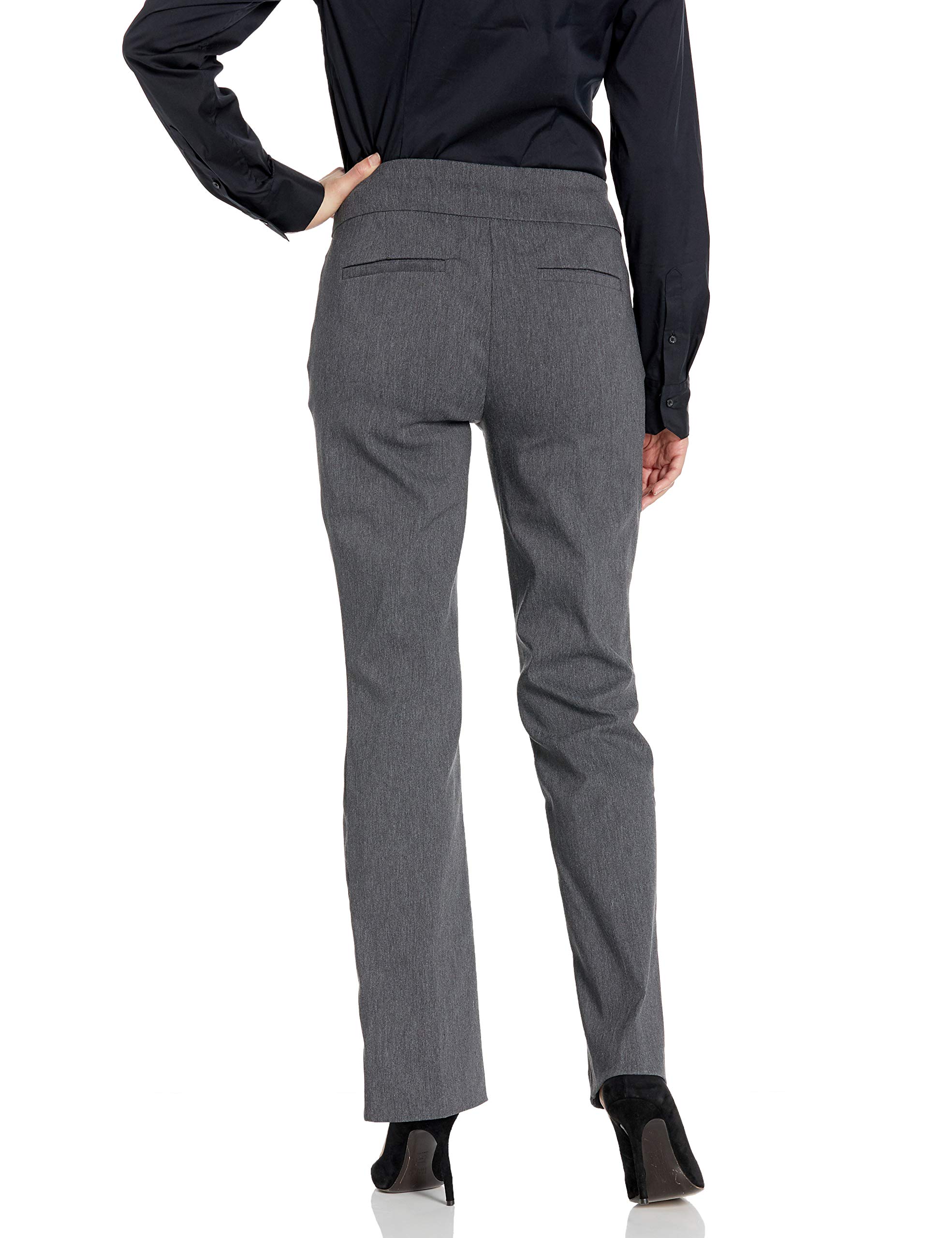 Briggs New York Womens Super Stretch Millennium Barely Boot Pull on Pants, Heather Grey, 16 US