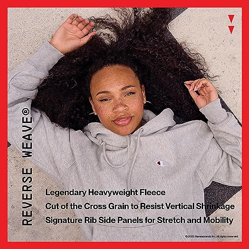 Champion, Reverse Weave, Oversized Fleece Crewneck Sweatshirt for Women, Gfs Silver Grey C Logo, Small