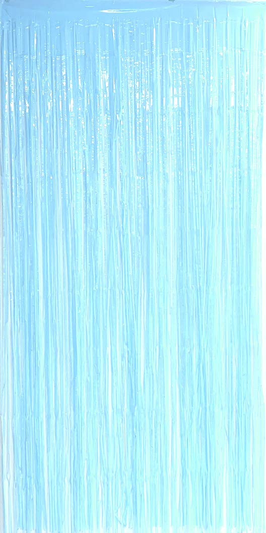 Allgala 4 Pack Macaron Blue Metalic Tinsel Party Photo Backdrop Curtain 3.3x6.6 FT (1x2M) Photo Booth Background Curtains Door Fringe Décor Party Streamer for Birthday Graduation New Year Eve