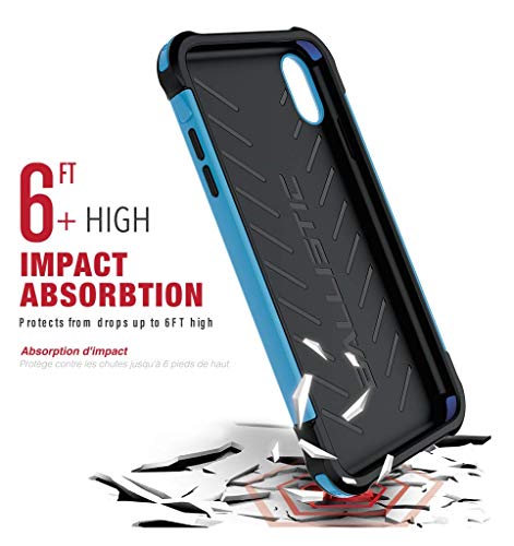BALLISTIC Heavy Duty Military Grade Drop Tested Rugged Protective Case for iPhone Xs Max, 6.5 Inch, [Tough Jacket Series] Blue