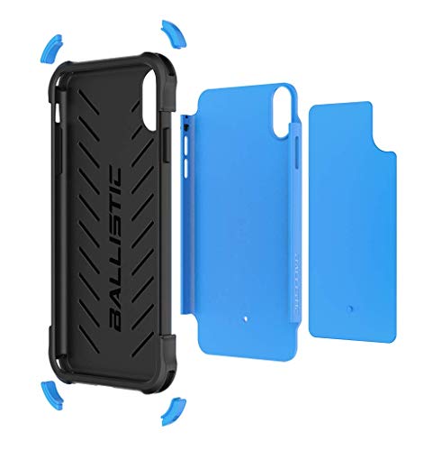 BALLISTIC Heavy Duty Military Grade Drop Tested Rugged Protective Case for iPhone Xs Max, 6.5 Inch, [Tough Jacket Series] Blue