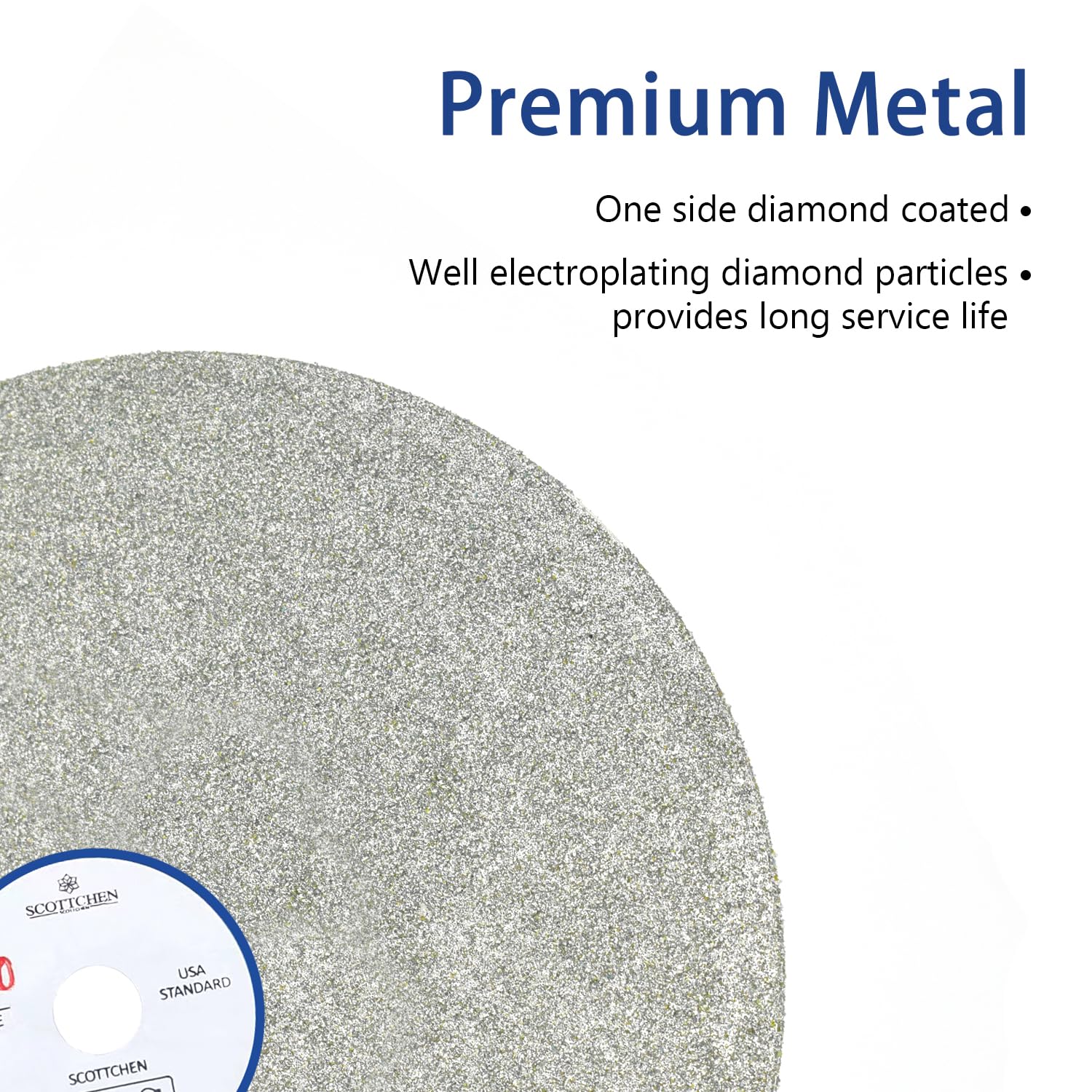 SCOTTCHEN Diamond Grinding Wheel Disc 8" x 1/2" Arbor Hole 60 Grit Abrasive Flat Lap Wheel Sanding Disc for Granite Marble Gem - 1pack