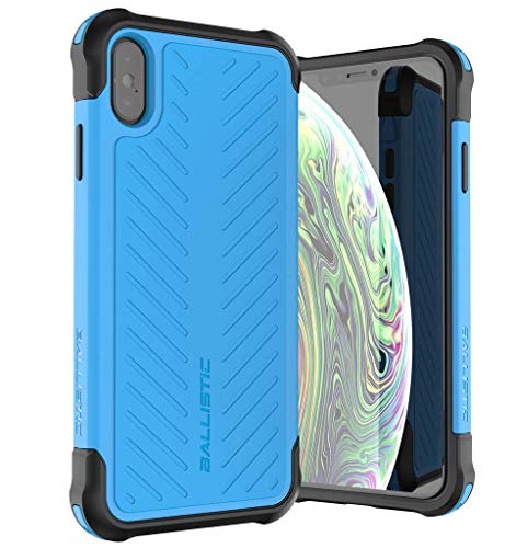 BALLISTIC Heavy Duty Military Grade Drop Tested Rugged Protective Case for iPhone Xs Max, 6.5 Inch, [Tough Jacket Series] Blue