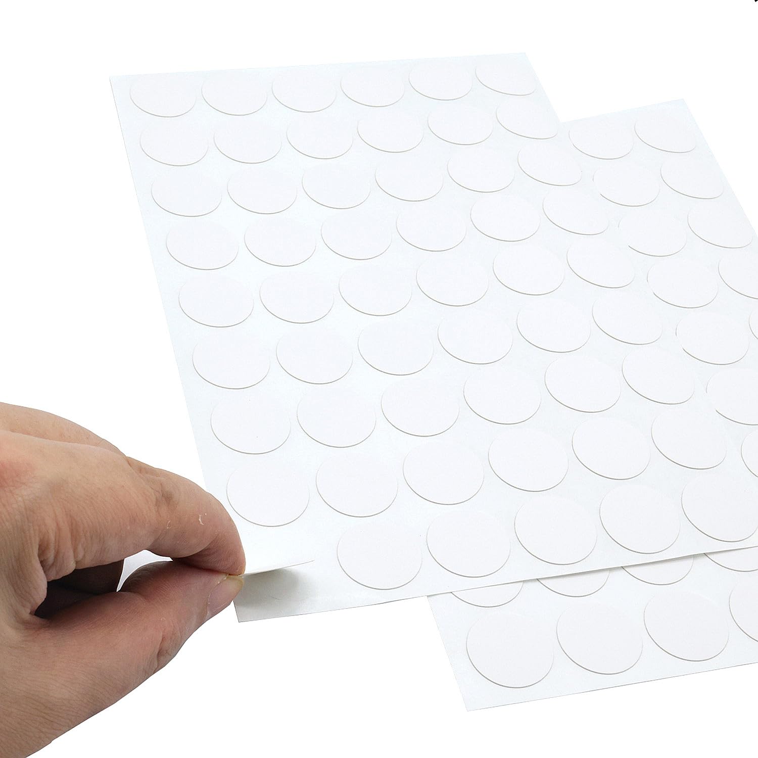 ZXUEZHENG Self-Adhesive Screw Hole Stickers,2-Table 54 in 1 Self-Adhesive Screw Covers Caps Dustproof Sticker 21mm White