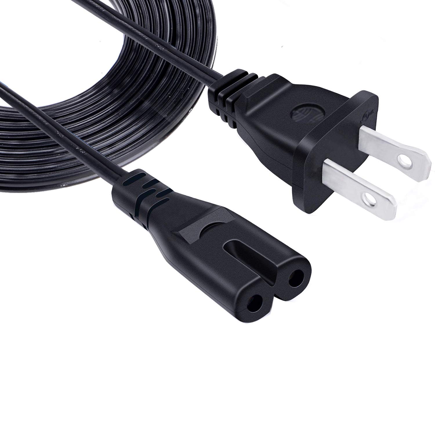 Power Cord Replacement for TCL Roku Smart LED LCD HD TV Samsung UN32EH4000FXZA UN32EH4003FXZA UN32EH4000 UN32EH4003 2 Prong TV Power Cord 8ft AC Cable