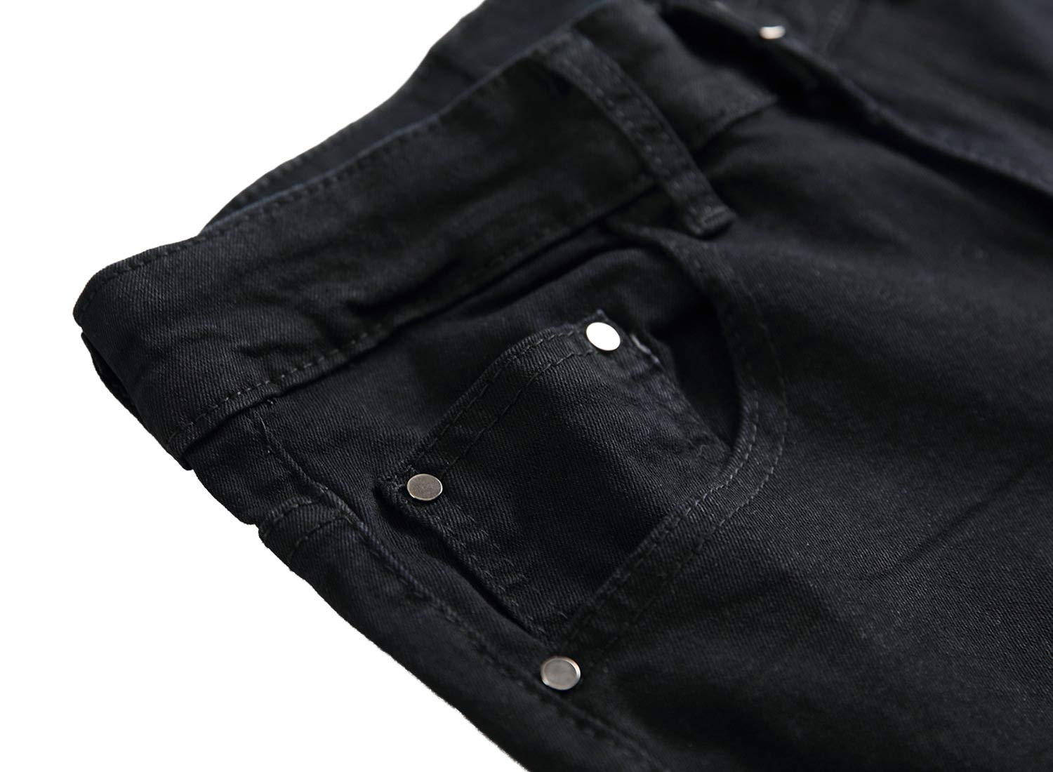 Men's Ripped Skinny Stretch Distressed Destroyed Slim Jeans Denim Pants Black 34