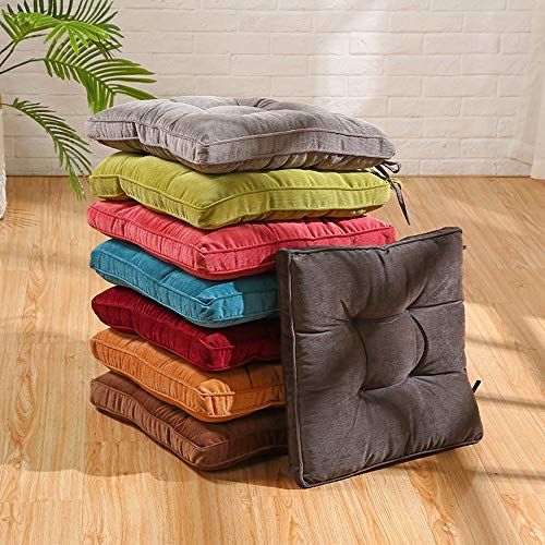 Nathime Soft Patio Outdoor Chair Pad with Ties Home Decor Indoor Dining Chairs Cushion 16.9"×16.9"×3.8" Blue 1Pc