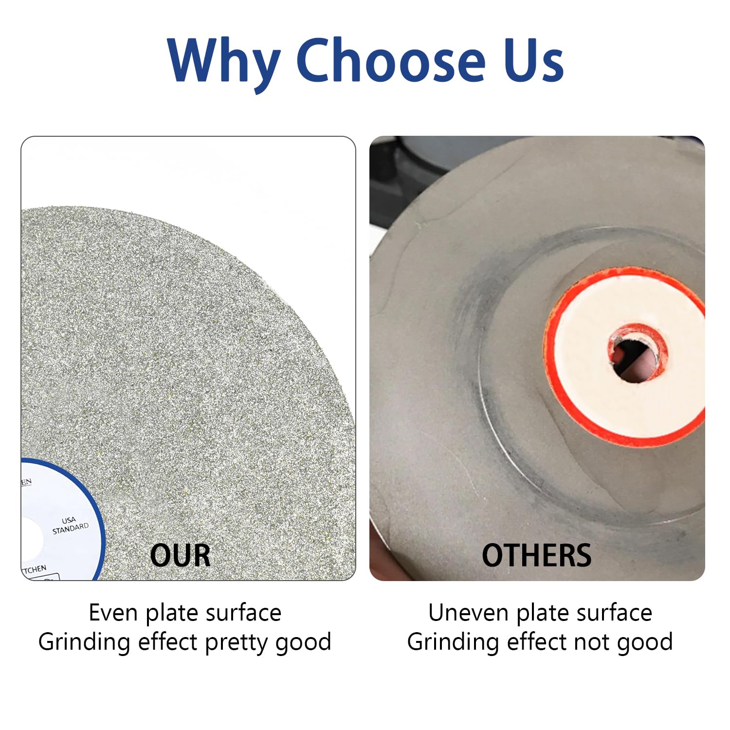 SCOTTCHEN Diamond Grinding Wheel Disc 8" x 1/2" Arbor Hole 60 Grit Abrasive Flat Lap Wheel Sanding Disc for Granite Marble Gem - 1pack