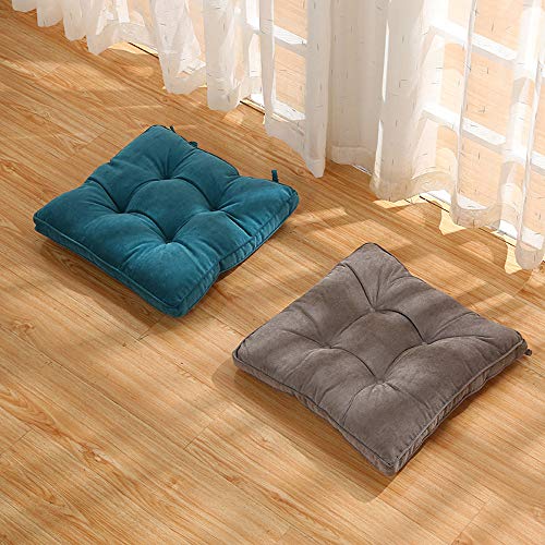 Nathime Soft Patio Outdoor Chair Pad with Ties Home Decor Indoor Dining Chairs Cushion 16.9"×16.9"×3.8" Blue 1Pc