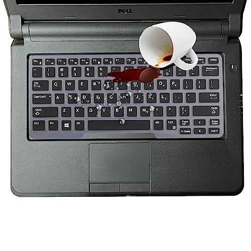 MUBUY Keyboard Cover Skin Fit Dell Latitude 5480 5490 7490 3340 5491 14" Inch/Dell E3340 E5490 E5491 E5450 E5470 E7450 E7470 7480 E7480-Black